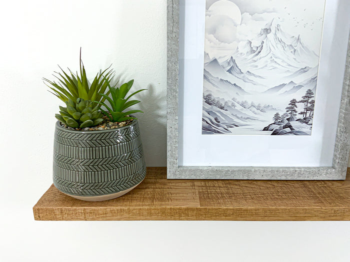 Slim Light Rustic Oak Floating Shelf - Solid Wood & FREE P&P