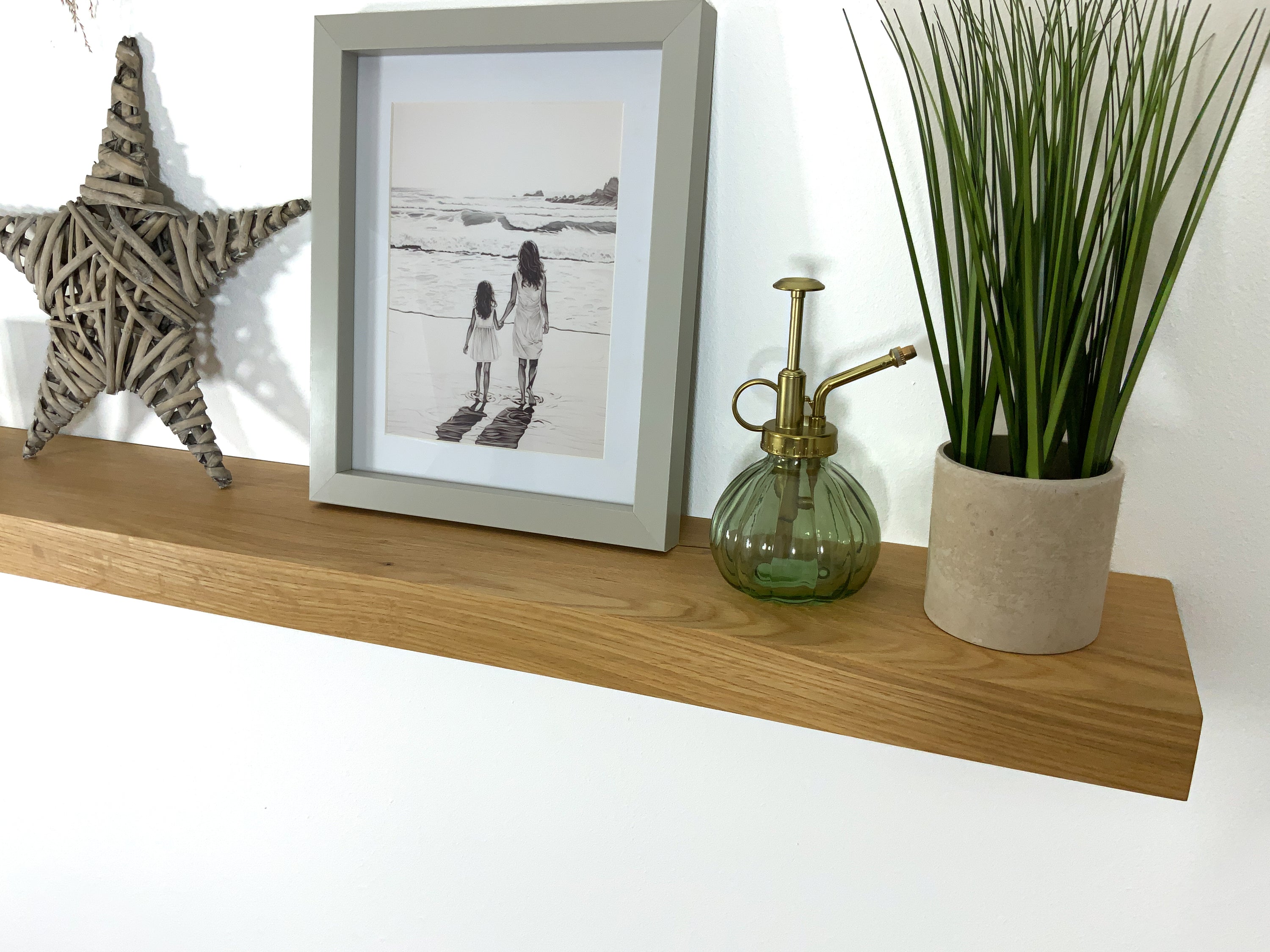 Thick Modern Solid Oak Floating Shelf with Softened Edges - FREE P&P