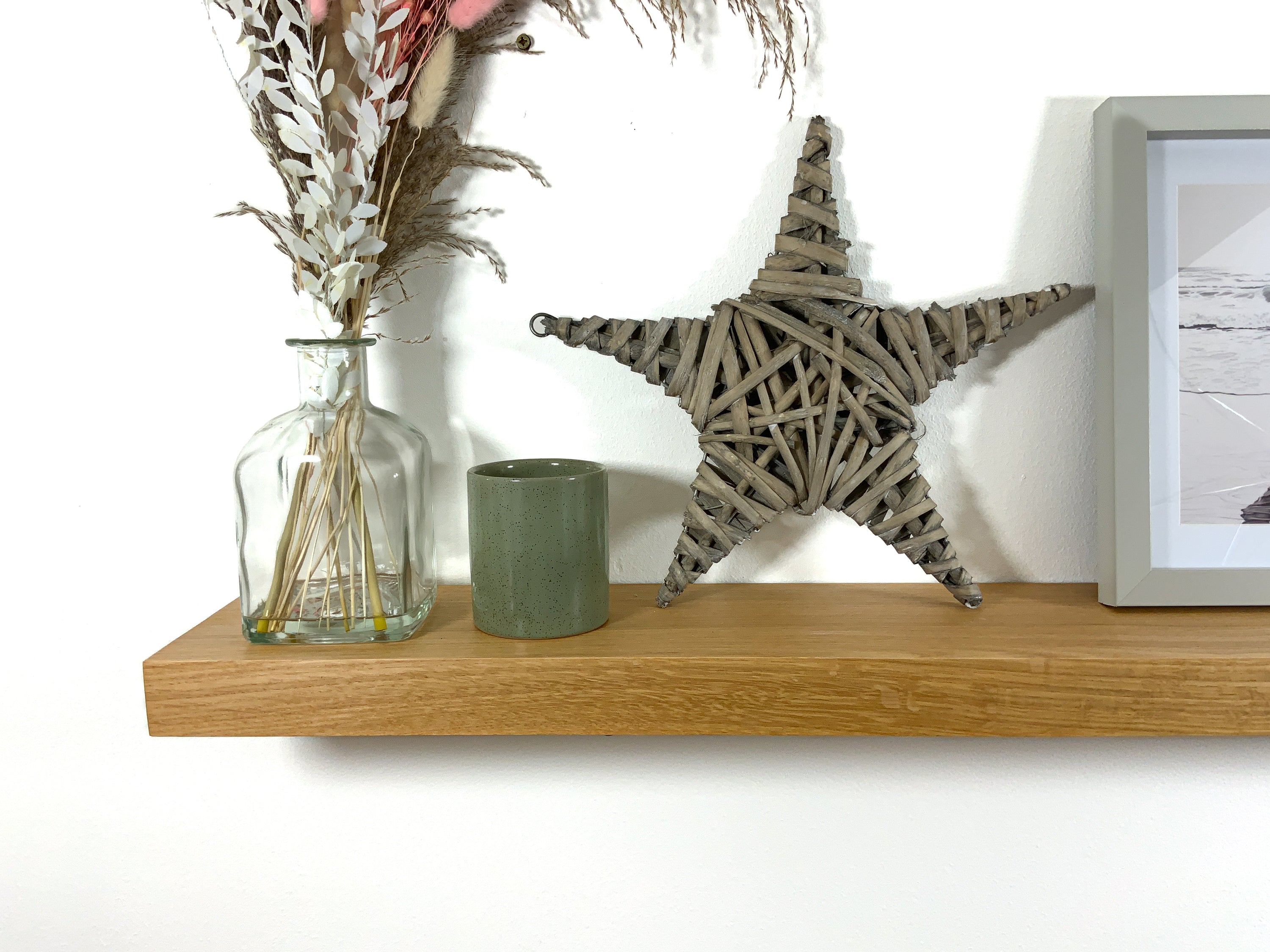 Thick Modern Solid Oak Floating Shelf with Softened Edges - FREE P&P